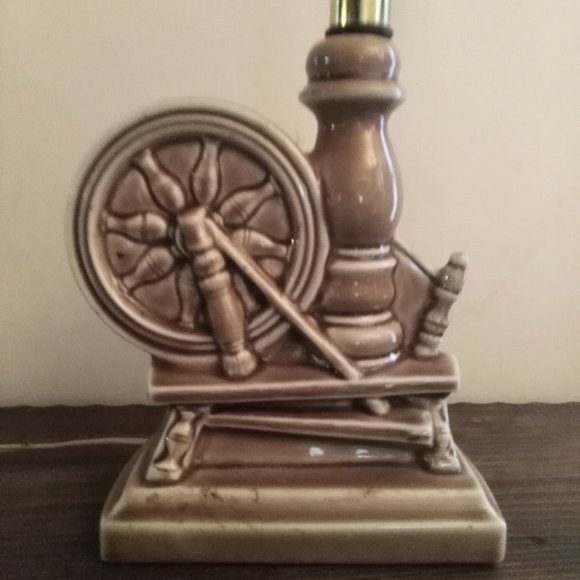 Accents | Vintage Ceramic Spinning Wheel Table Lamp | Poshmark